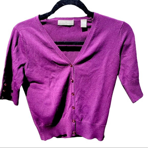 Kate Hill | Sweaters | Vintage Kate Hill Short Sleeve Cardigan Size Ps ...
